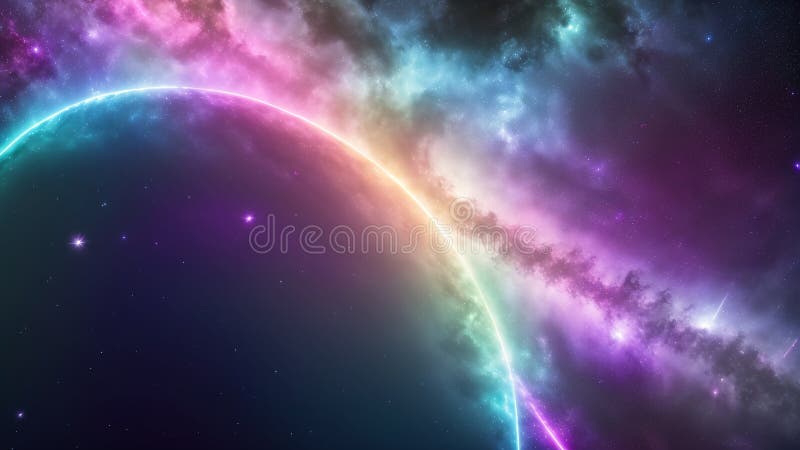 A Captivating Image of a Planet with a Bright Rainbow Glow AI ...