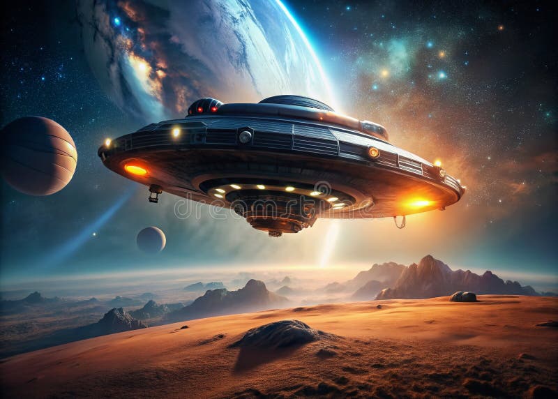 Dark Futuristic Spaceship of a Martian Conquistador a SciFi Vision of ...