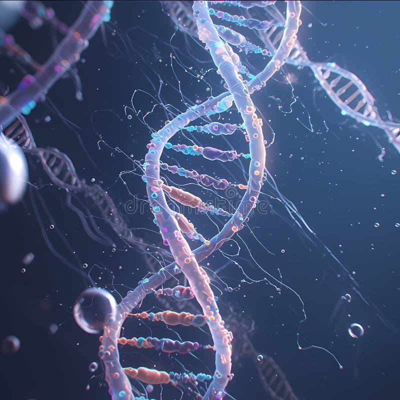 Molecular Magic: Illuminated DNA Double Helix in 3D Space Stock ...
