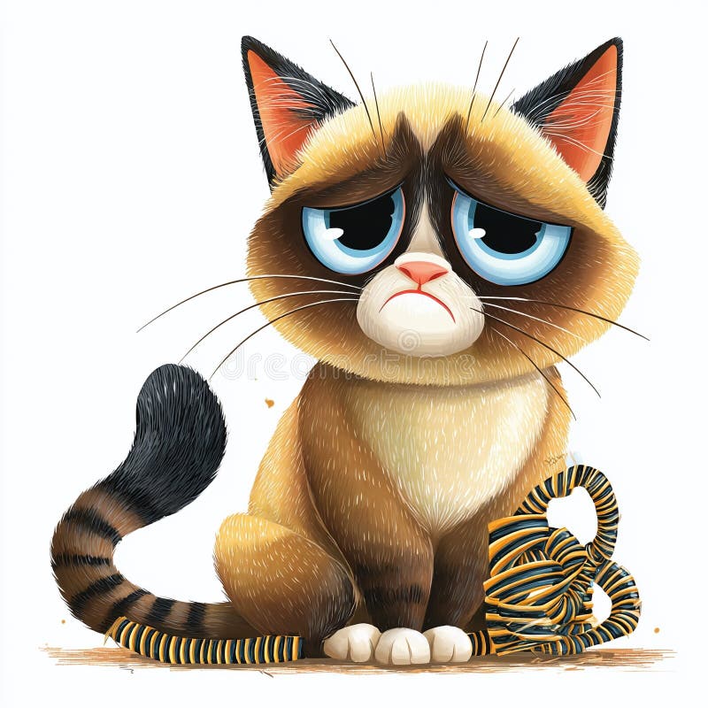 A Grumpy LongTailed Dog Holds a Tangled Slinky a Playful Portrait of ...