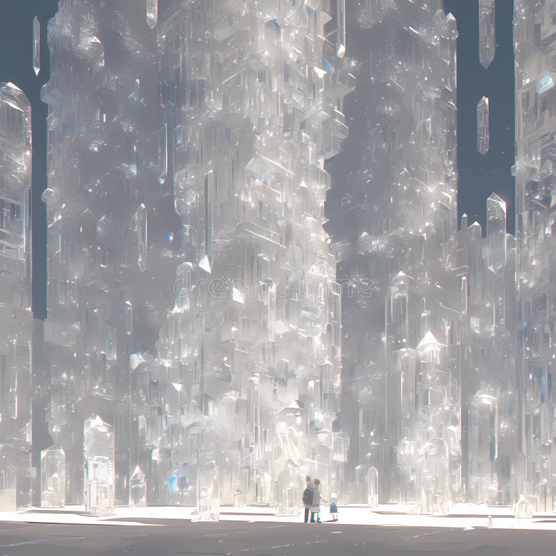 Ethereal Crystal City Atrium Stock Illustration - Illustration of ...