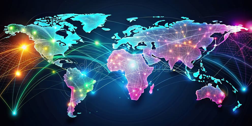 A Vibrant Visual Representation of Global Interconnectivity a Stunning ...