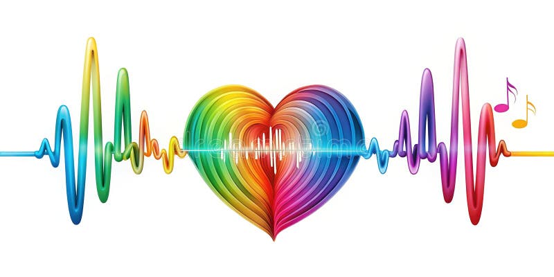Professional Music Frequency Note Heart a Vibrant and Sharp Visual ...