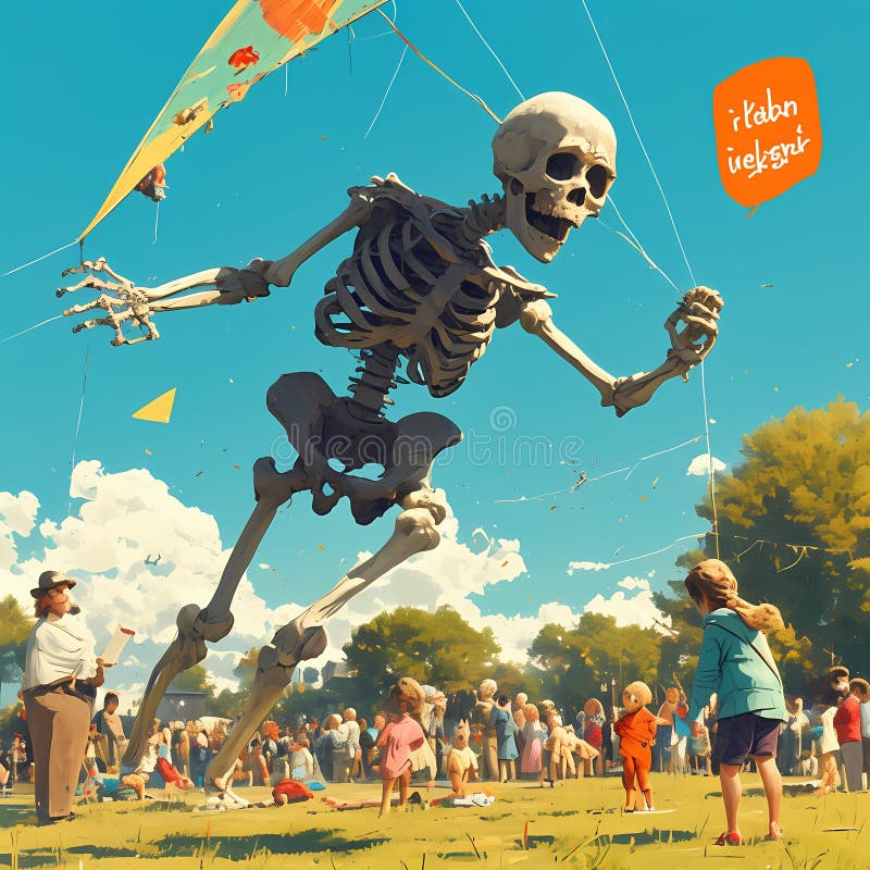 Skeleton Joy Ride - Fun, Surreal, and Unexpected! Stock Illustration ...