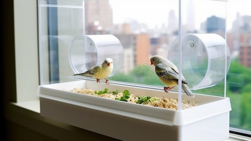 Urban Aviary Window Feeder stock illustration. Illustration of design ...