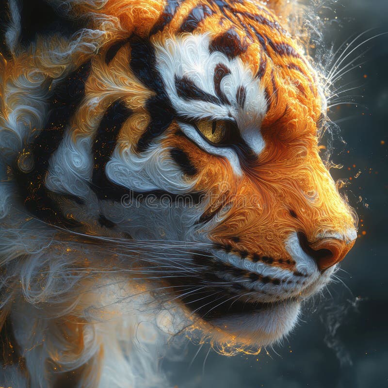 A Captivating Image of a Powerful, Orange and Black Tiger, with ...