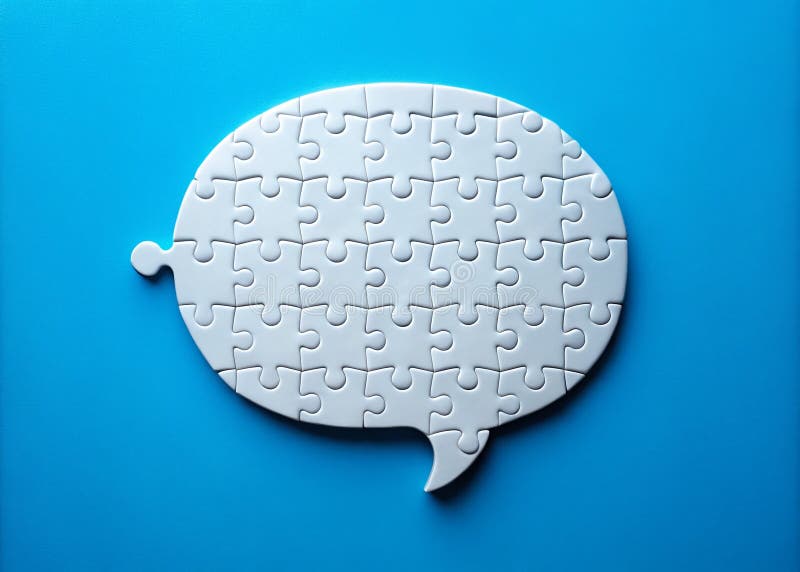 Conceptual Jigsaw Puzzle Missing Piece in a Speech Bubble Exploring ...
