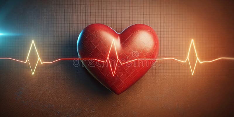 A Powerful Visual of the Human Hearts Rhythm EKG Line Art Representing ...