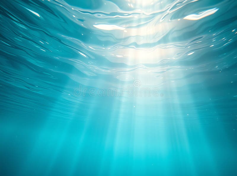 Underwater View with Bright Sun Rays and Clear Blue Water Ai Generated ...