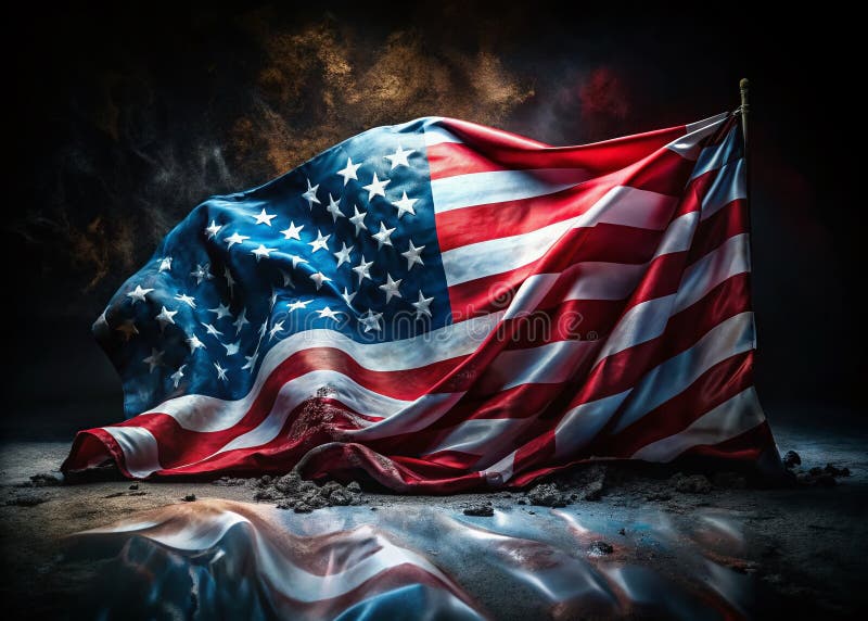 Abstract Black Background Flag a Surreal Exploration of Patriotism and ...