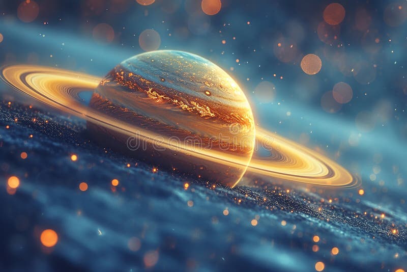 Unique Cosmic Art of Saturn Stock Image - Image of beauty, fiction ...