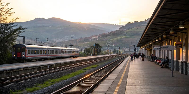 Railway Journey Beginning and End Stock Illustration - Illustration of ...