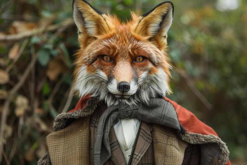Elegant Fox in Dapper Attire Stock Photo - Image of animal, character ...