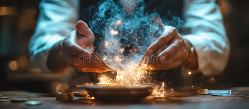 Closeup Image of Hands Learning Magic Tricks with Props - Creative and ...