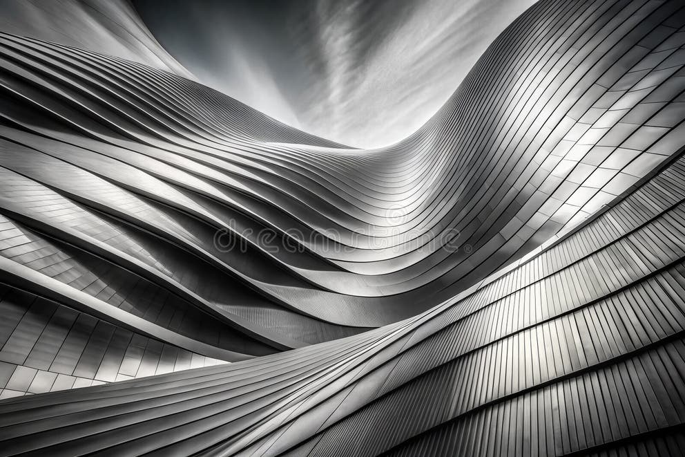 Abstract Gray Waveform Exploring Architectural Texture and ...