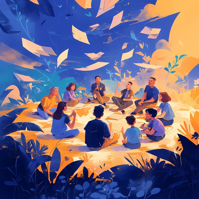 Curious Crowd: a Community of Explorers and Discoverers Stock ...