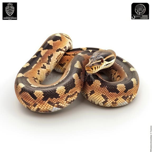Stunning Ball Python Snake Isolated on White Background Stock Illustration - Illustration of ...