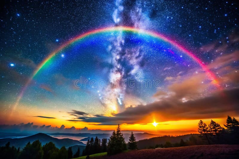 Stunning Night Sky Photography Capturing a Star Rainbow with ...