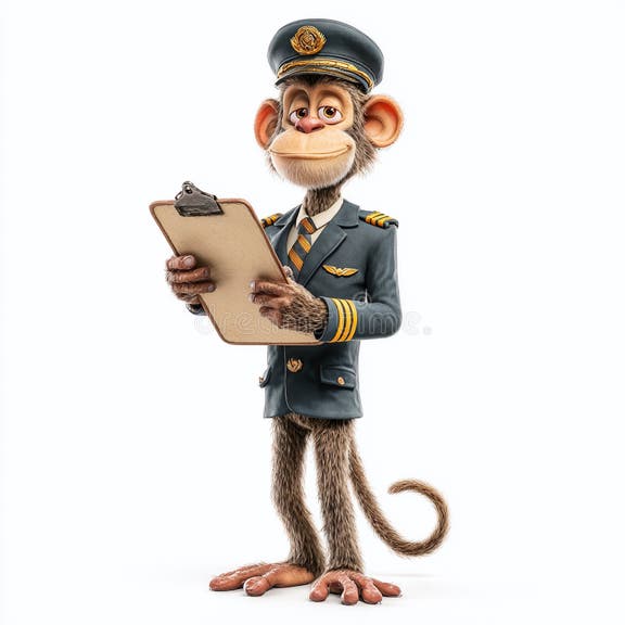 Adorable Monkey Pilot a Vibrant and Playful Image of a Capuchin Dressed ...