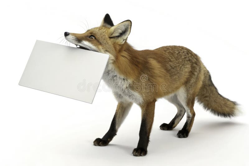 Delightful 3D Fox with Blank Sign: a Playful Animal Design for Wildlife ...