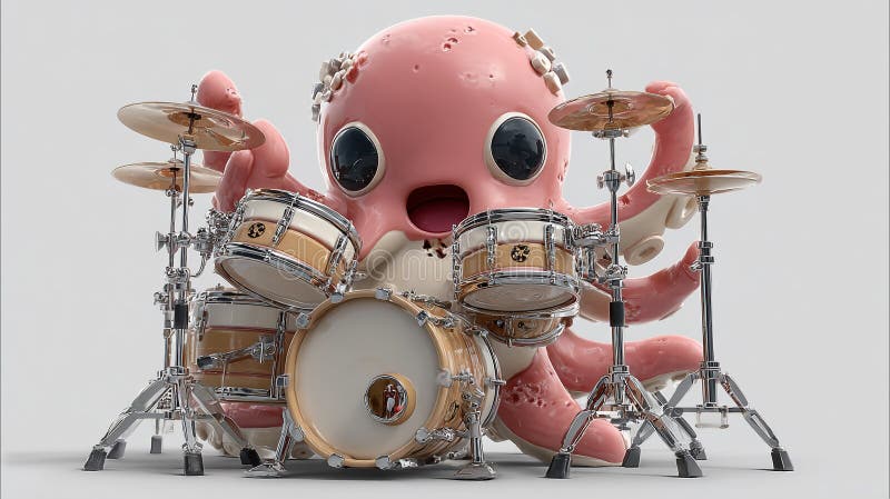 Adorable 3D Octopus Character in Chibi Cartoon Style a Front View of a ...