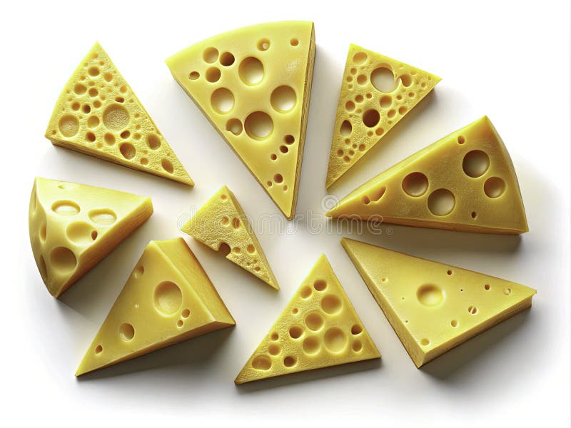 Stunning Triangular Cheese Slices a Modern Dairy Art Collection for ...