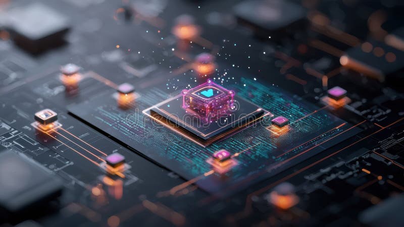 Exploring the Intersection of Technology and Business with a Glowing ...