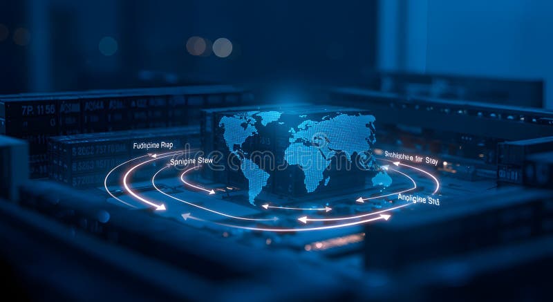 Global Data Network Visualization Stock Photo - Image of ...