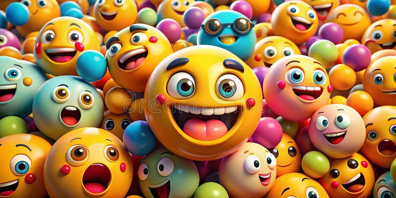 Adorable Emoji Characters in Dynamic Poses Mastering the Rule of Thirds ...