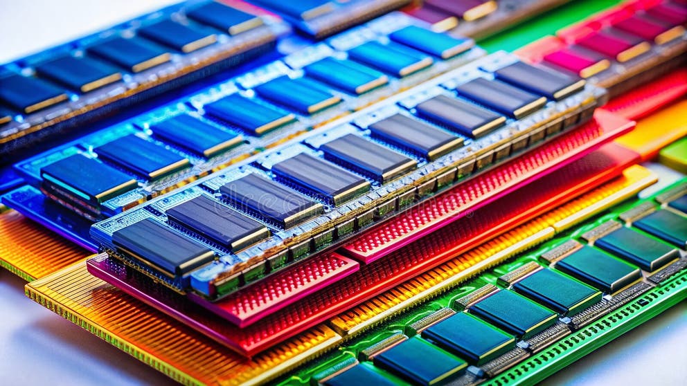 Diverse Selection of Computer RAM Modules on Isolated White Background ...