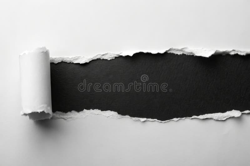Dramatic Black Paper Tear on White: a Striking Visual Canvas for Text ...