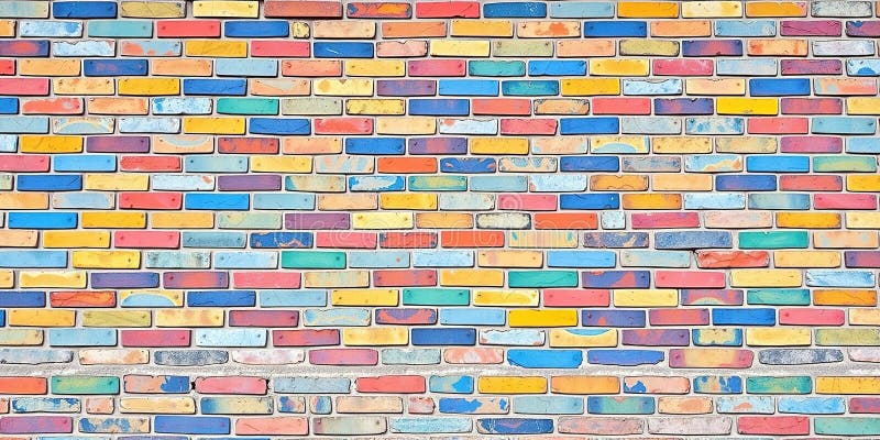 Vibrant Geometric Brick Wall Pattern a Colorful Abstract Design for ...