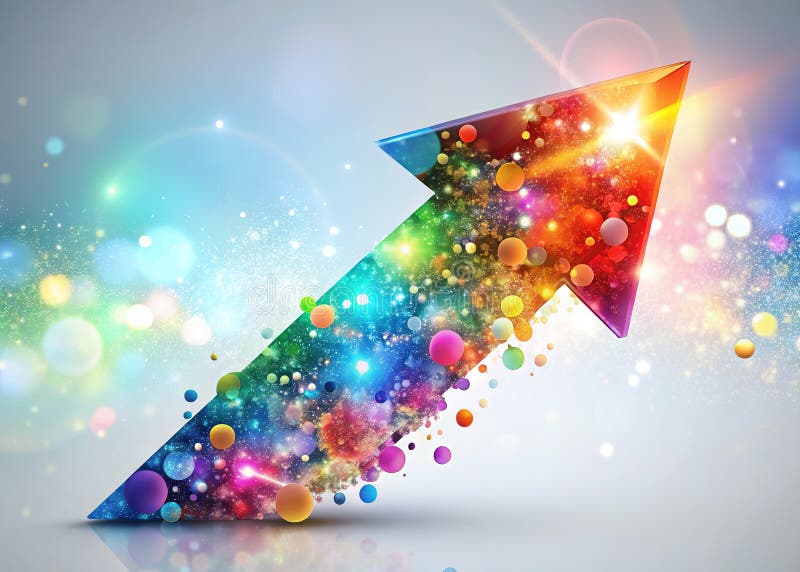 A Vibrant 3D Upward Arrow Inspiring Aerial Photography of a Colorful ...