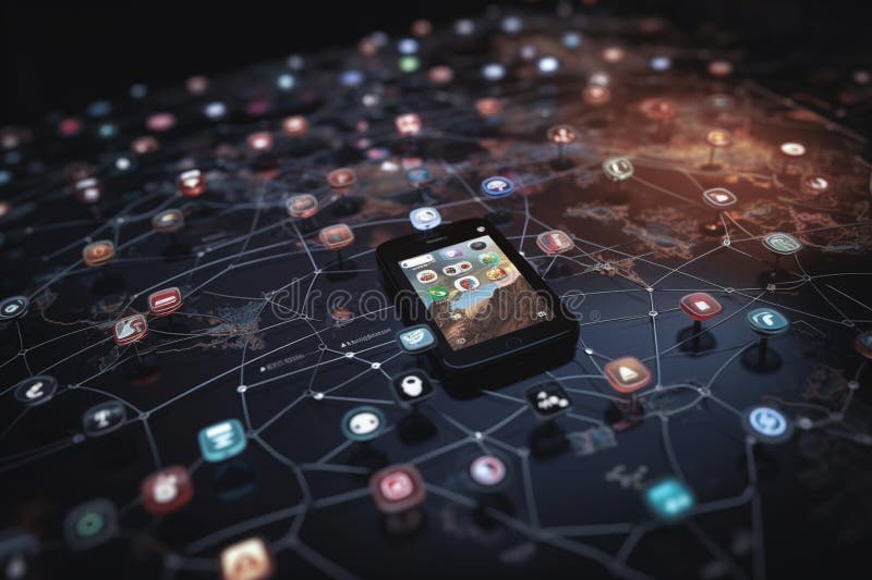 Virtual social connections stock illustration. Illustration of virtual ...