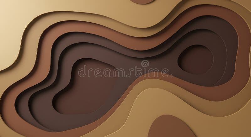 Abstract Brown Layered Papercut Background: a Digital Art Design Stock ...