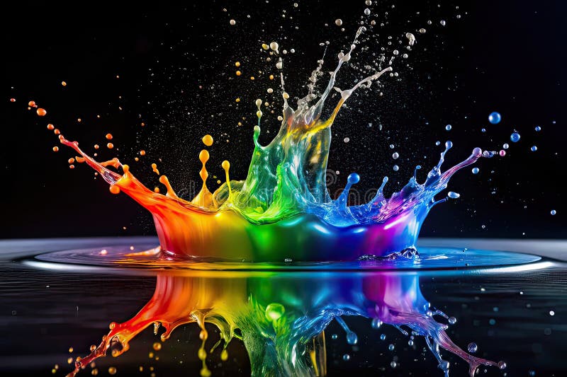Vibrant Rainbow Liquid Jet Splash a Dynamic Pride Month Visual for ...