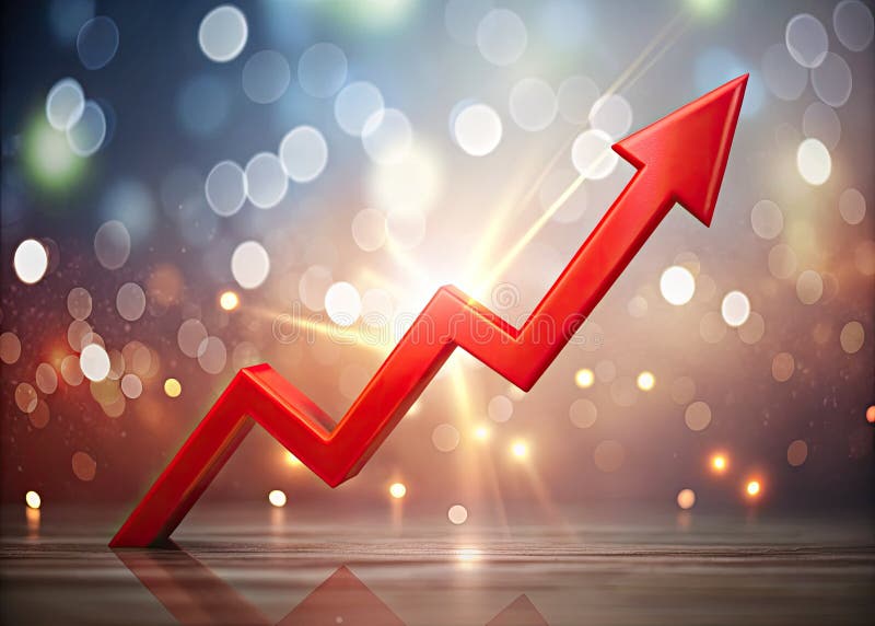 Dynamic Red Arrow Chart with Bokeh Background Visualizing Financial ...