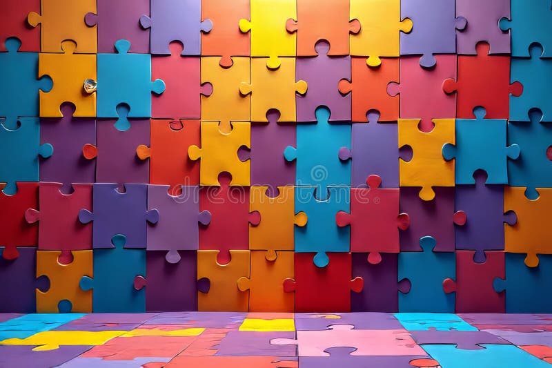Vibrant Puzzle Wall and Floor Pattern a Colorful Educational Design for ...