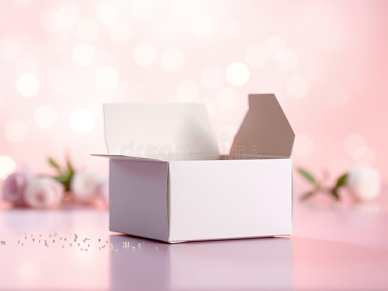 Elegant Empty Carton Box Glowing Lavender Hues and Glass Effect ...