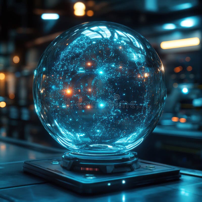 A Captivating Image Showcases a Glowing Orb-like Object on a Futuristic ...