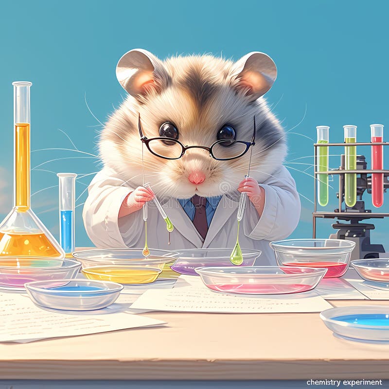 Inquisitive Hamster Conducting Science Experiment Stock Illustration ...