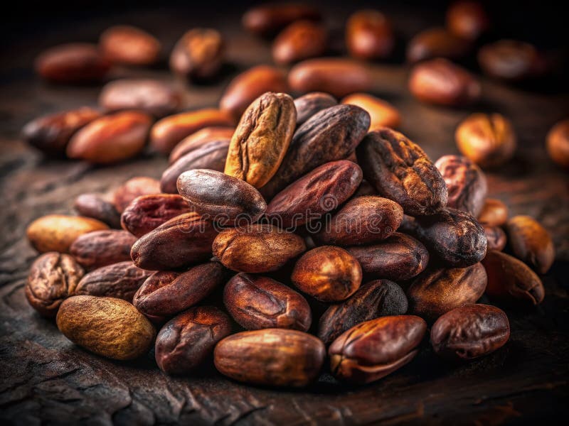 Exquisitely Detailed Studio Shot of Cocoa Beans a CloseUp Exploration ...