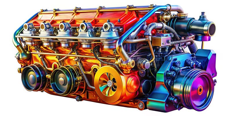 A Vibrant CloseUp of a Car Engines Intricate Metal Mechanism a Stunning ...