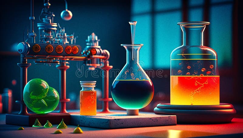 Vibrant Laboratory Glassware: Exploring Scientific Research Stock ...