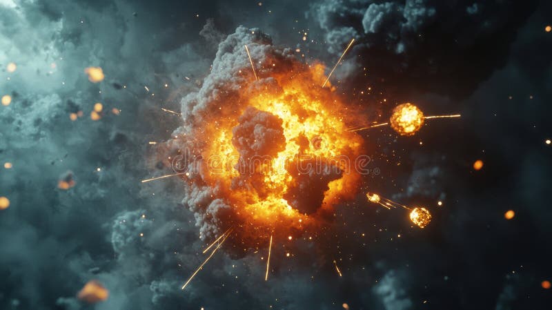 The Spectacular Visual Display of a Large Explosion Representing ...