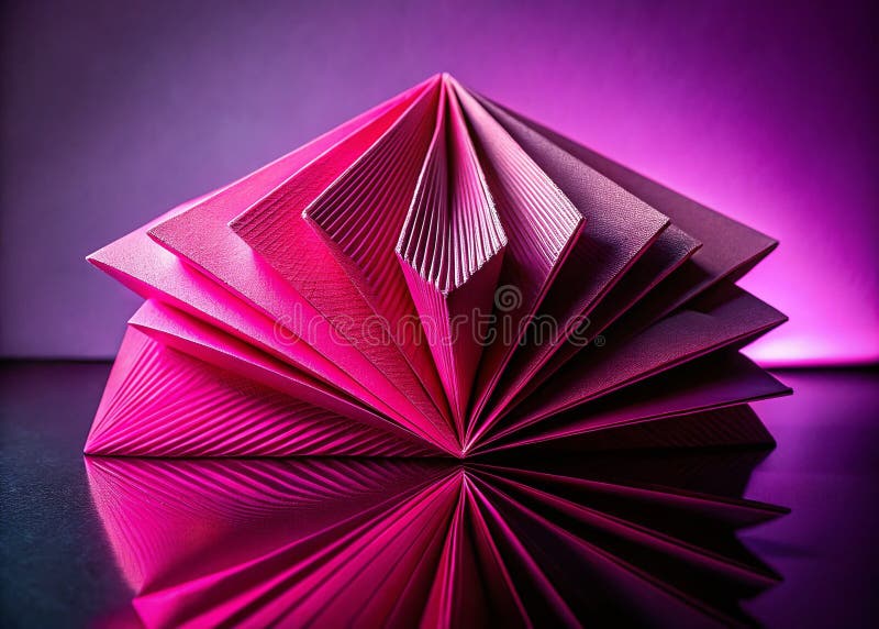Intricate Pink Origami Angles an Abstract Exploration of Geometric ...