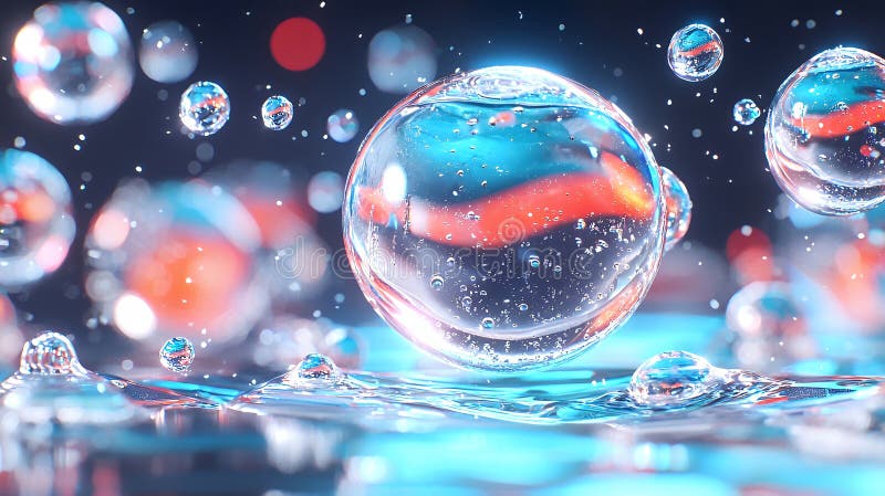 Abstract Water Spheres Dynamic Fluid Design Stock Illustration ...