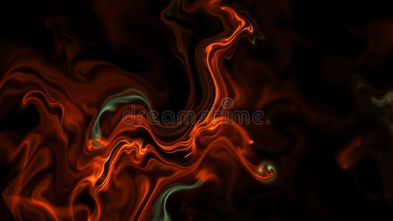 Abstract Fiery Orange and Teal Swirls Create a Dynamic and Captivating ...