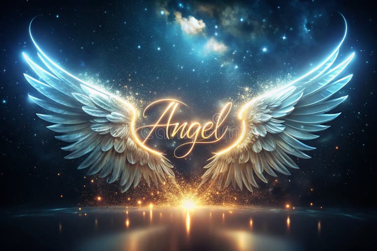 Divine Script Glowing Angelic Lettering Illuminates a Celestial Realm ...