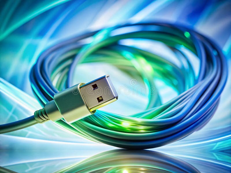Intricate Double Exposure of a USB Cable a Striking Abstract ...